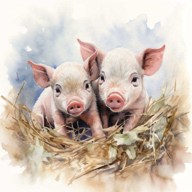 Weekend Art Challenge - Pigs and Piglets