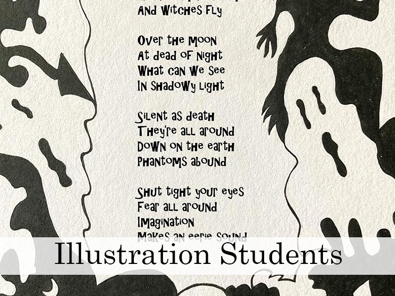 Students Illustrate a Spooky Poem